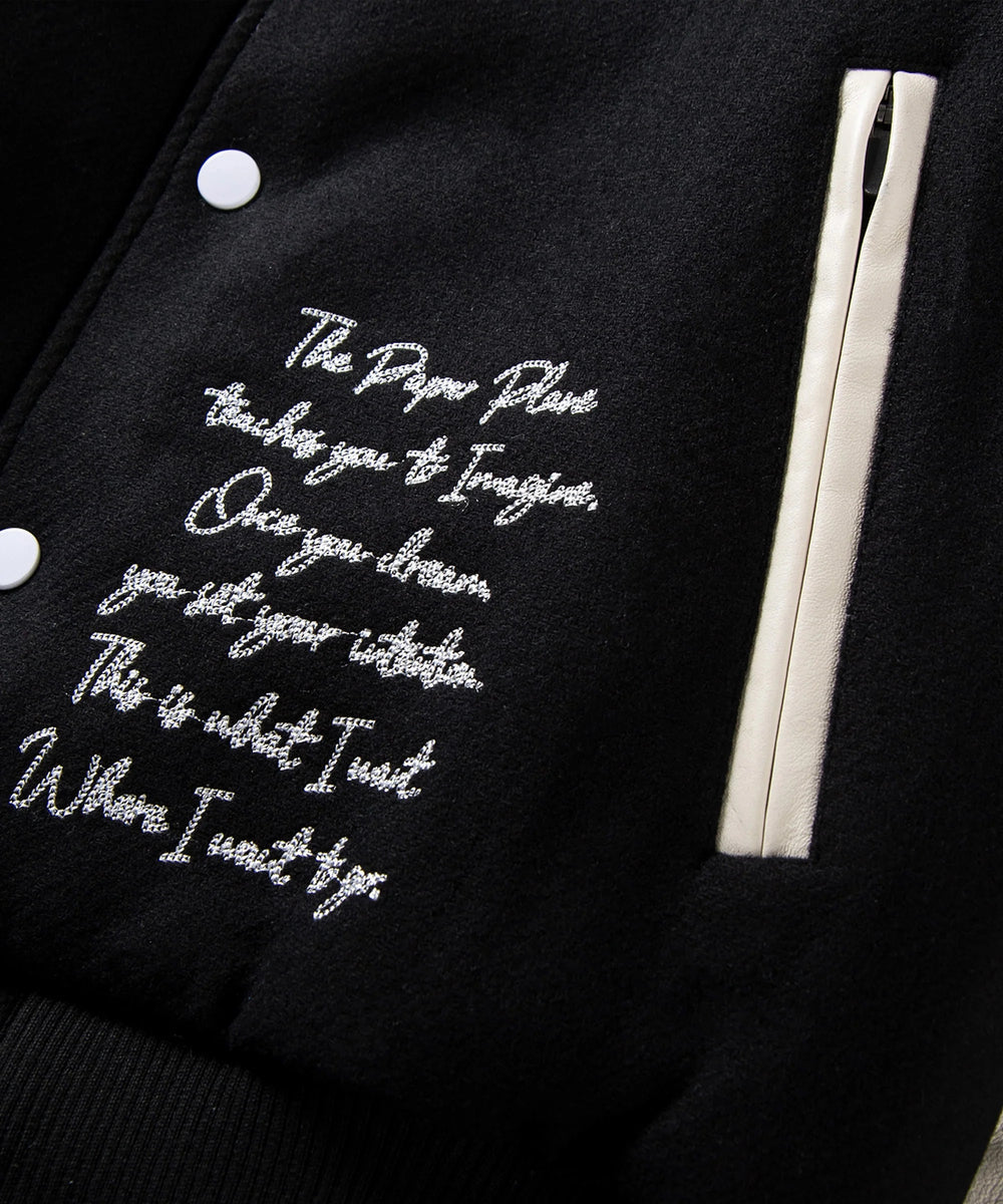 Men's Paper Planes Varsity Jacket in Black – Swaggerlikeme.com / Grand ...