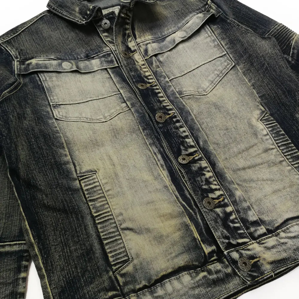 Men's Smoke Rise Vintage Moto Denim Jacket in Blue Toast ...